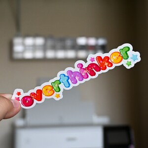 Overthinker Sticker | Rainbow Bubble Letters | Motivational Sticker ...