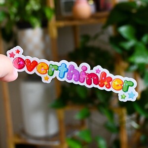Overthinker Sticker Rainbow Bubble Letters Motivational Sticker Y2k ...