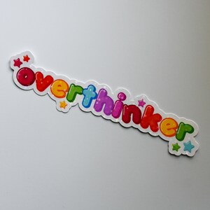 Overthinker Sticker Rainbow Bubble Letters Motivational Sticker Y2k ...