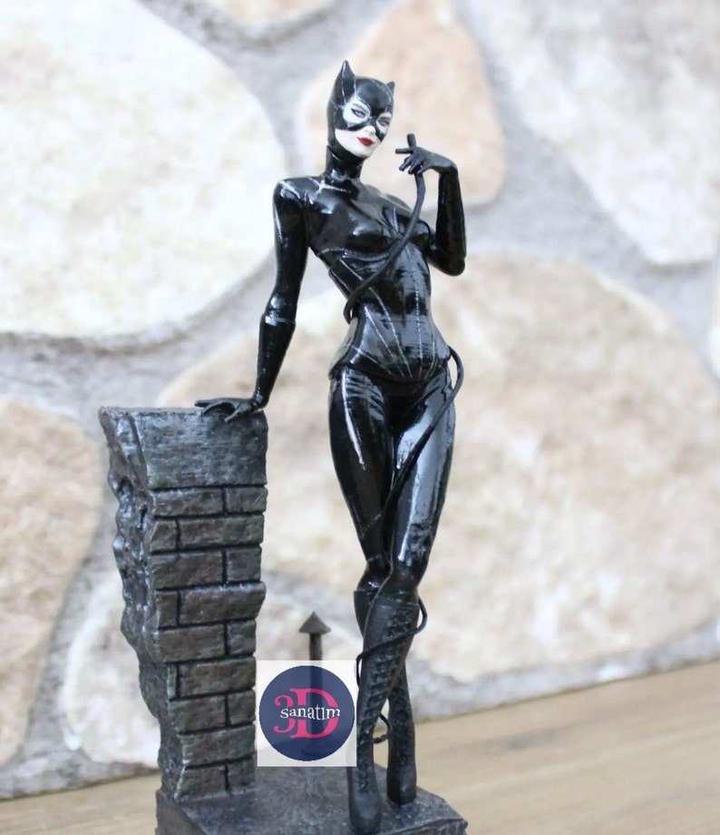 Cat Woman Character 3D Statue, Cat Woman Character Statue Collection 3D ...