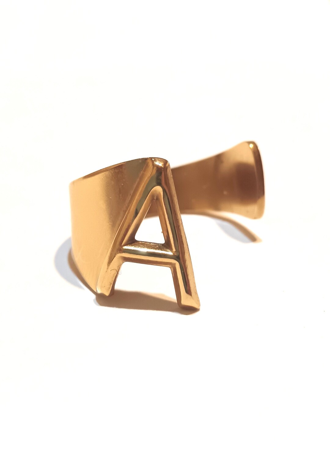 Gold Letter A Ring, 18K Gold Plating, Women's Fashion, Accessories and ...