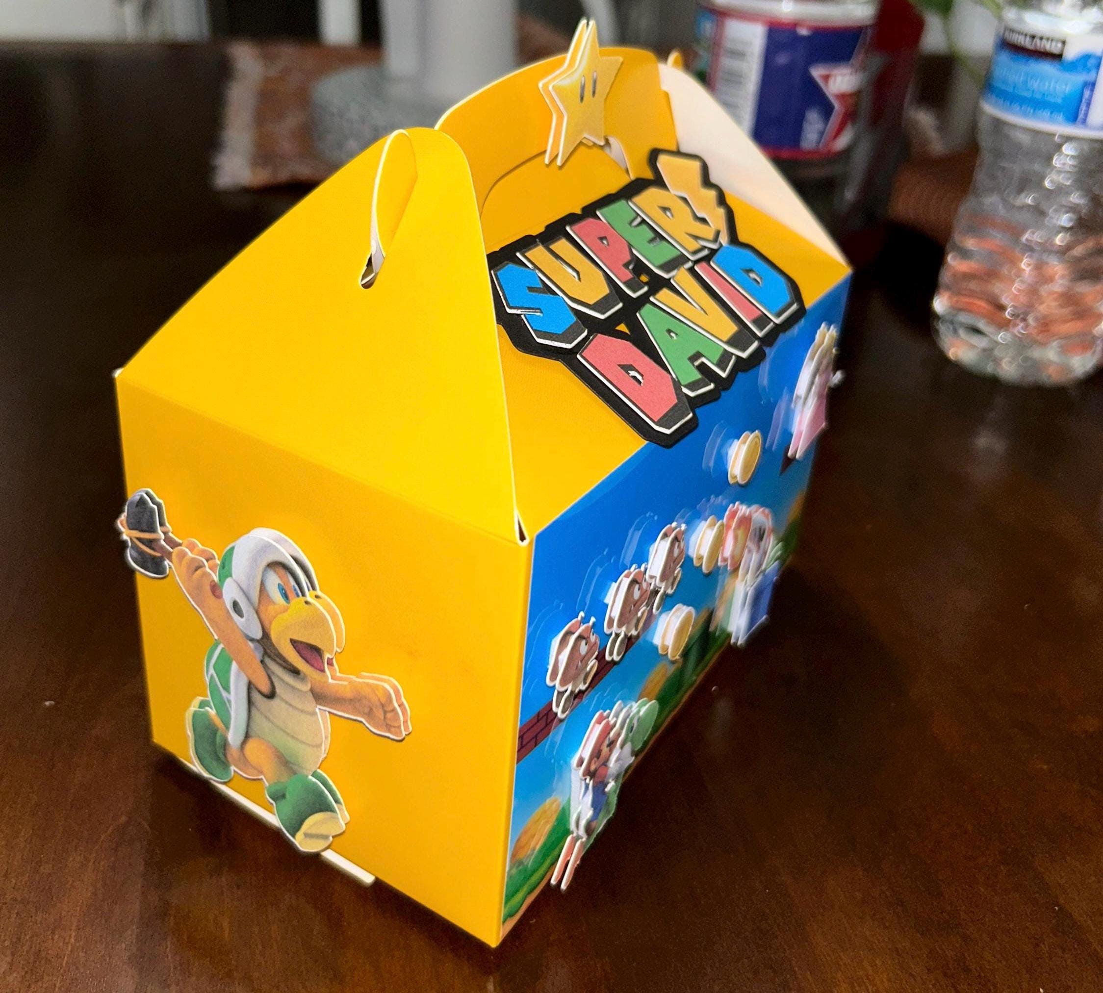 MARIO PARTY Gable Box, Candy Boxes, Mario Bros Birthday Party - Etsy
