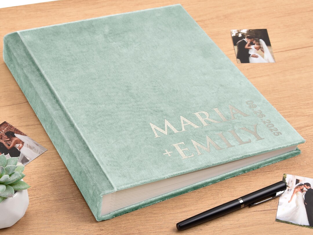 Velvet Wedding Guest Book, Personalized Photo Album, Instant Film - Etsy