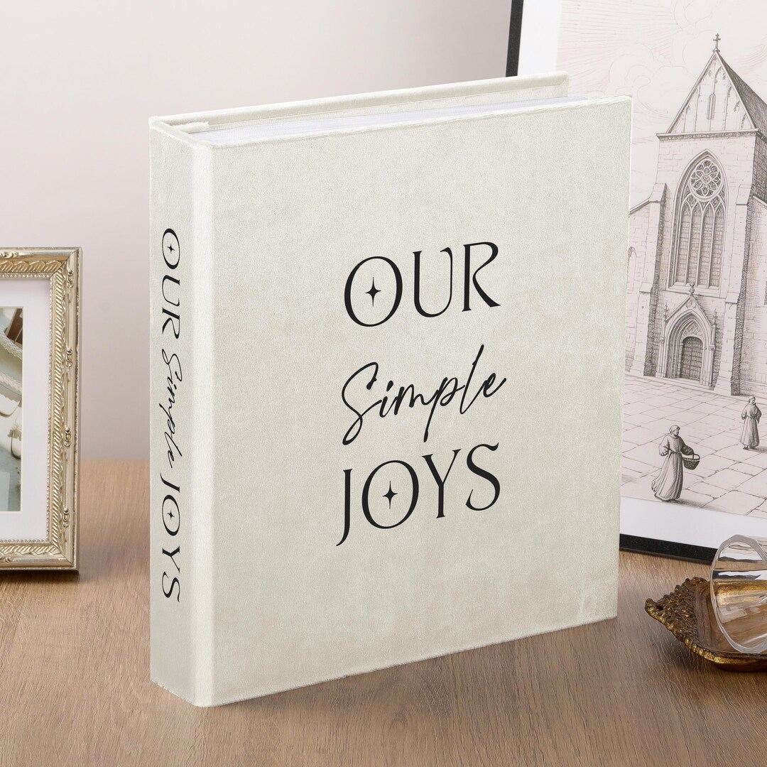 4x6 Personalized Linen Memory Book – Elegant Slip-in Photo Album for ...