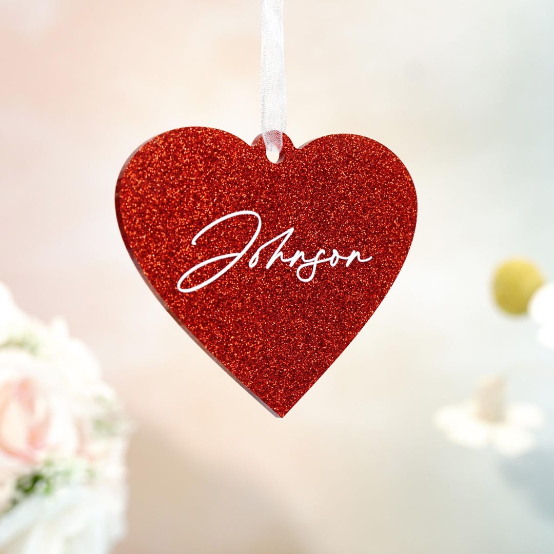 Personalized Heart Keychain, Heart Acrylic Keychain, Valentines Day ...