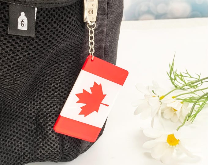 Canadian Flag Inspired Maple Leaf Leather Keychain - Etsy Canada