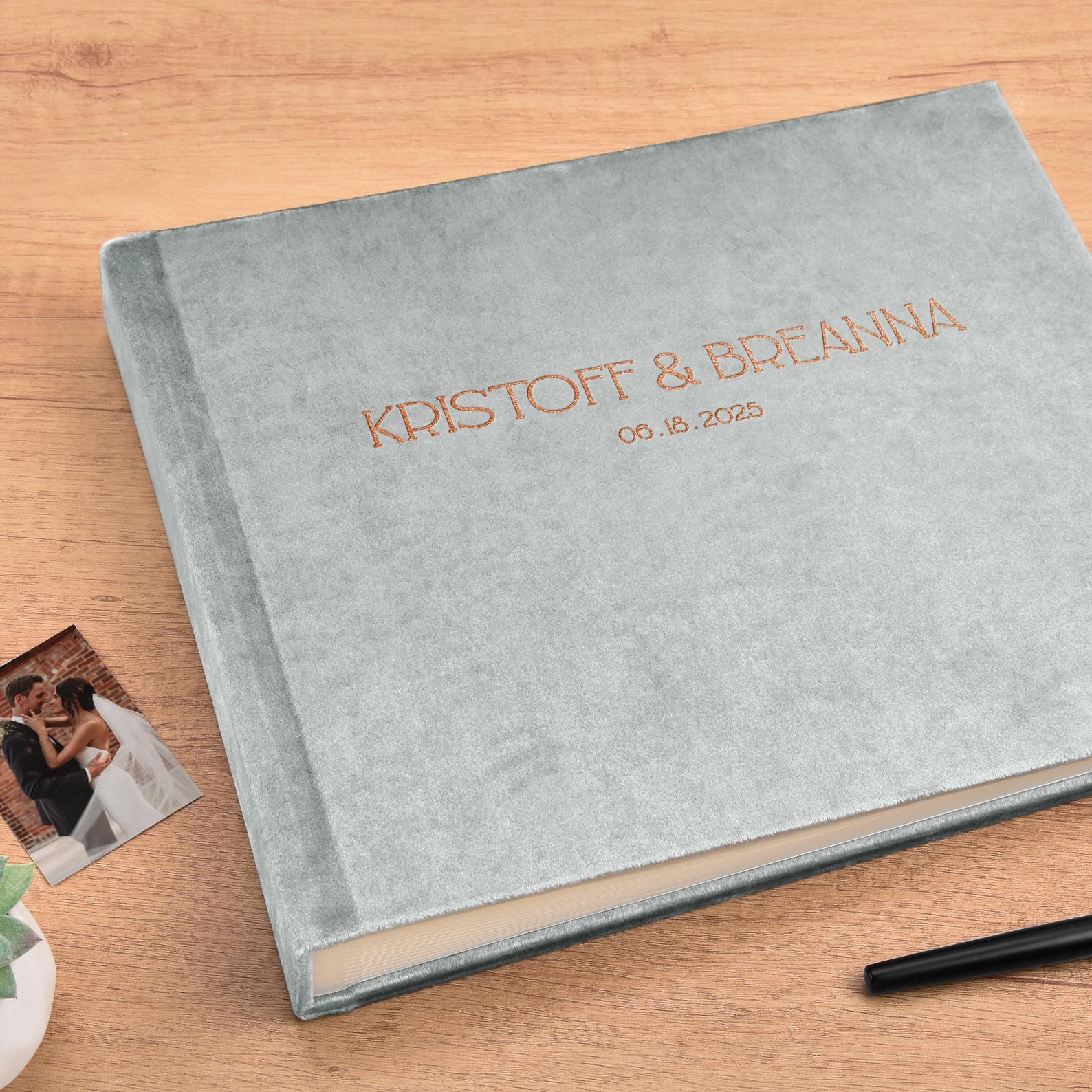 Personalized Velvet Wedding Guest Book | Instax Photo Album - Etsy
