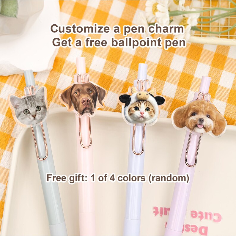 Personalized Acrylic Pen Charm | Custom Name Keychain | Cute Stationery ...