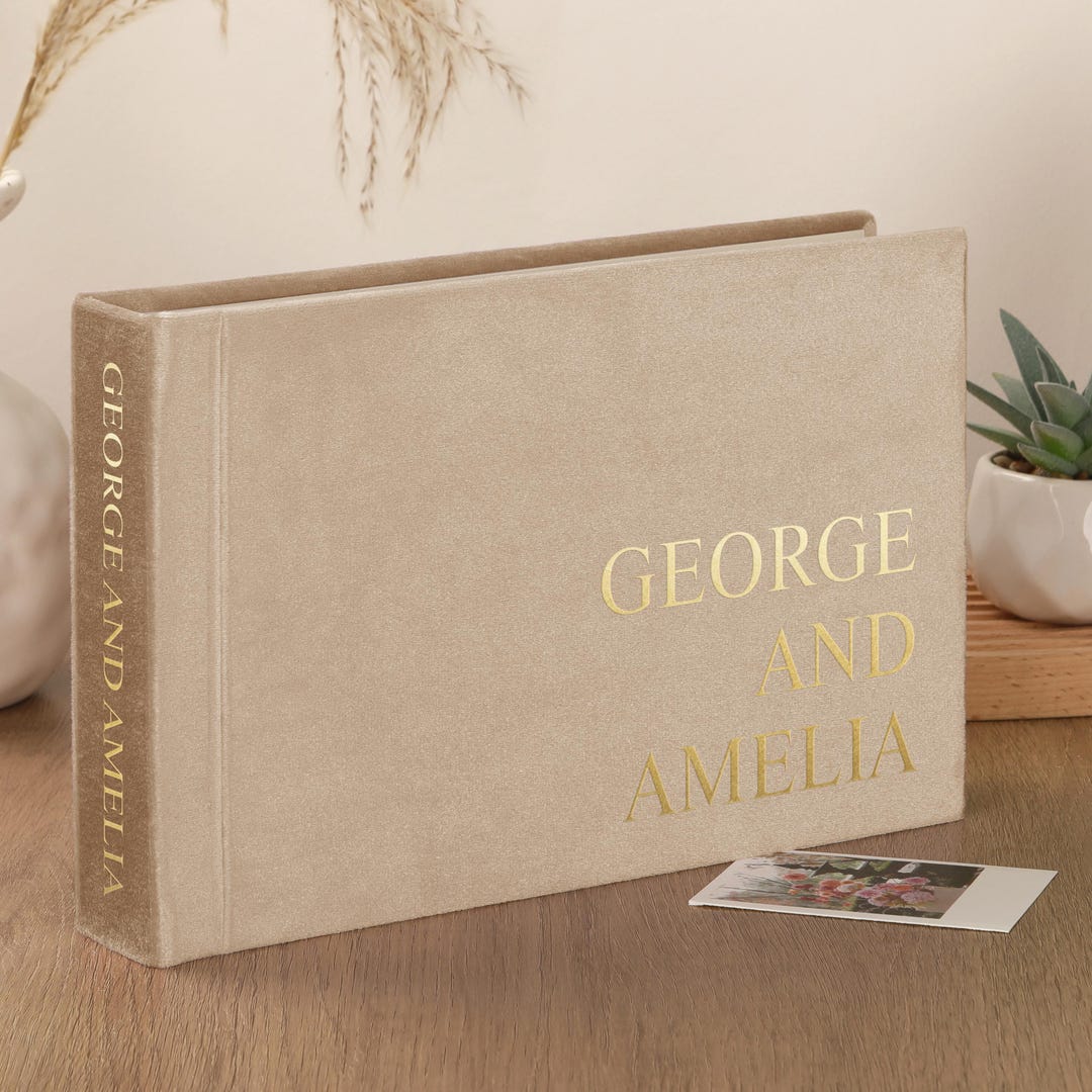 Personalized Velvet Wedding Guest Book Alternative, Instax Photo Album ...