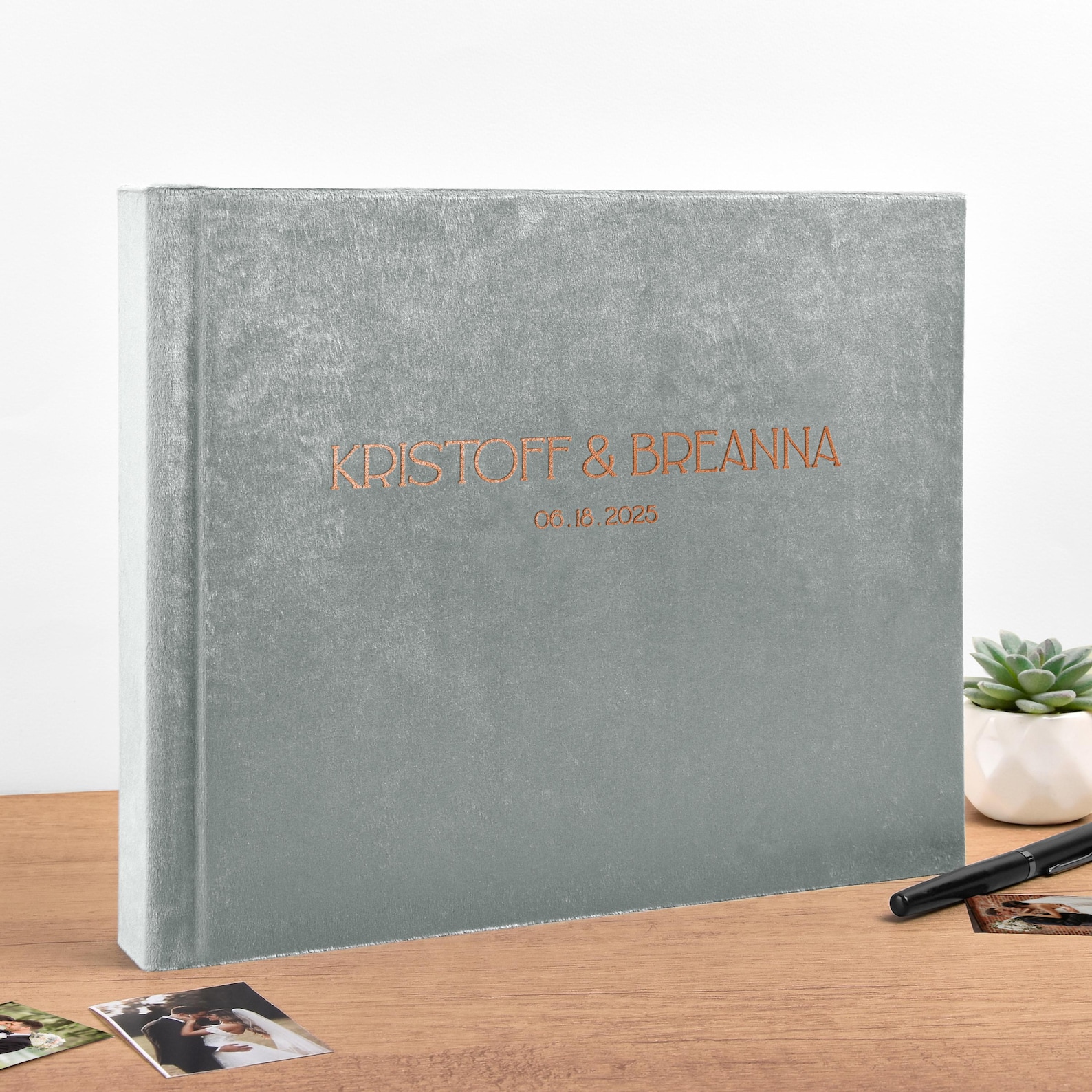 Personalized Velvet Wedding Guest Book | Instax Photo Album - Etsy
