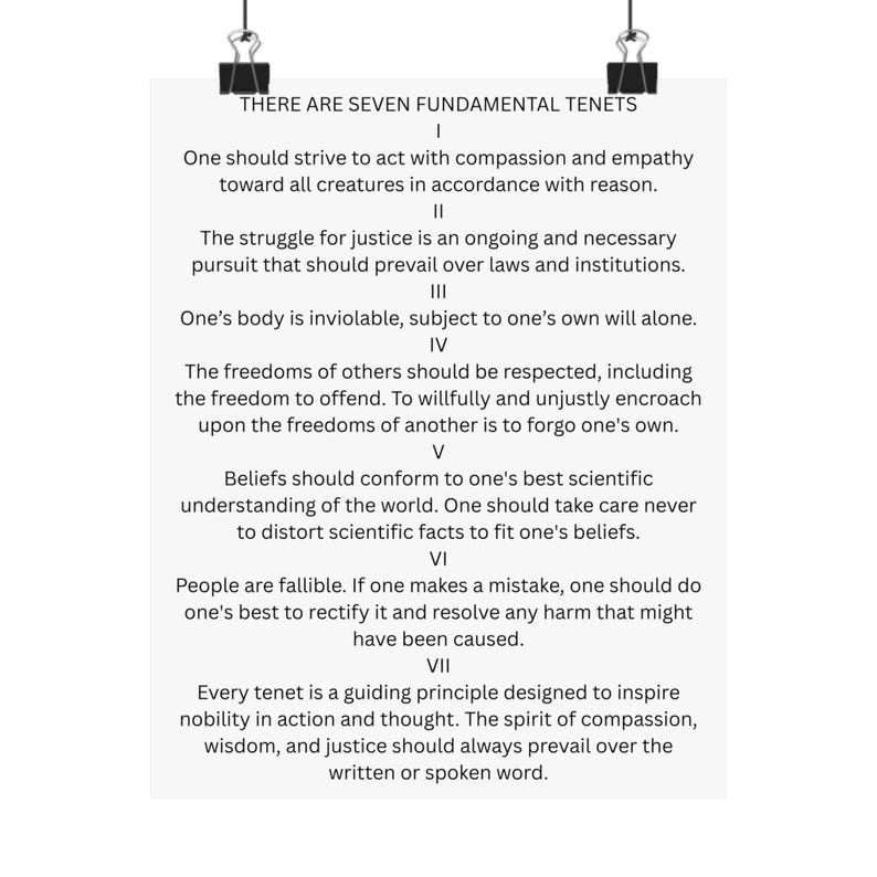 Vertical Posters, Seven Fundamental Tennents of Satanism, Matte Wall ...