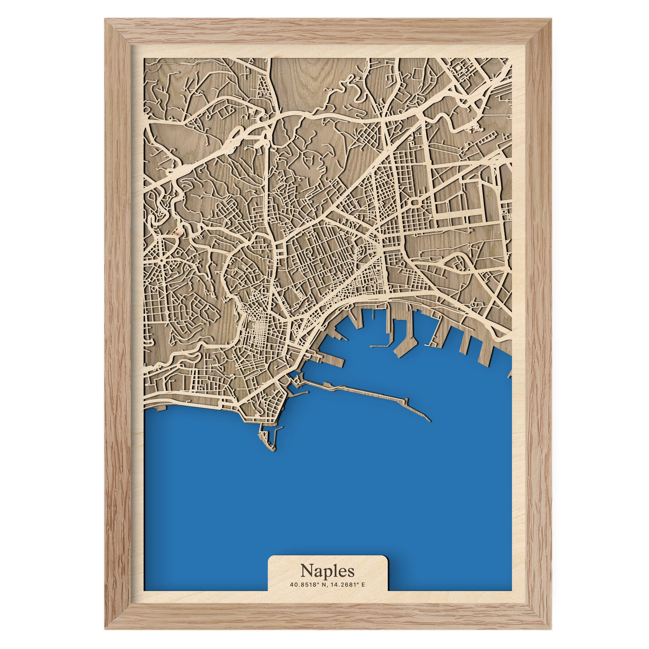 3D Naples Wood Map | Handmade City Art, Anniversary Gift - Etsy