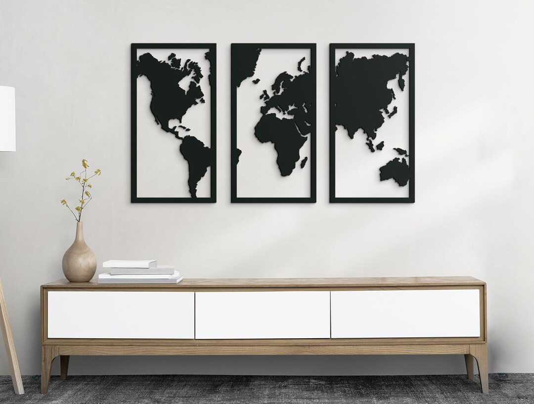 3D World Map Decoration World Map Wall Hanging World Map Decoration ...
