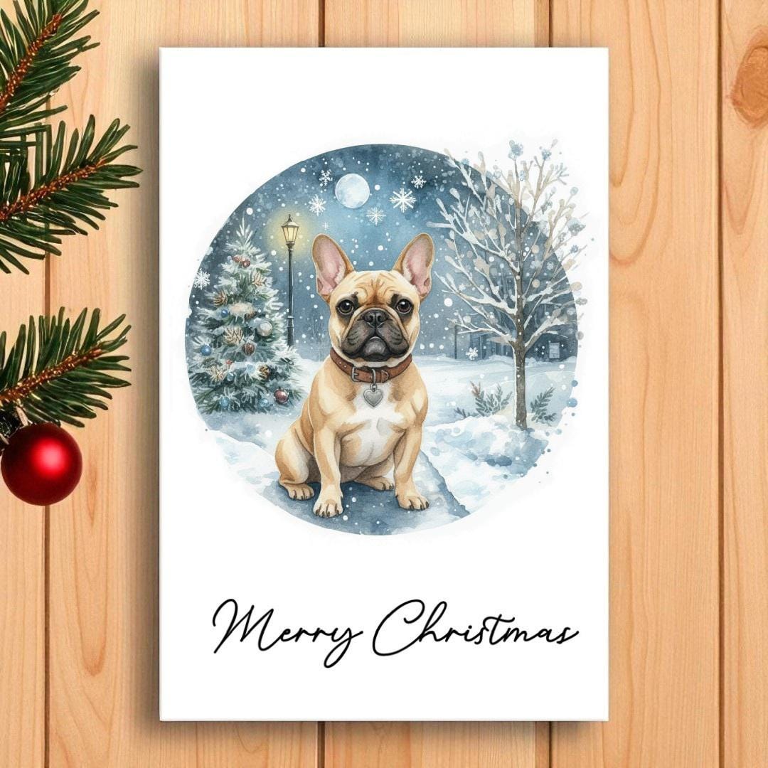 French Bulldog Christmas Card. Personalised Dogs Christmas Card From ...