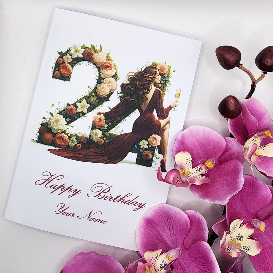 Personalised 24th Birthday Card. Happy 24th Birthday for Her ...