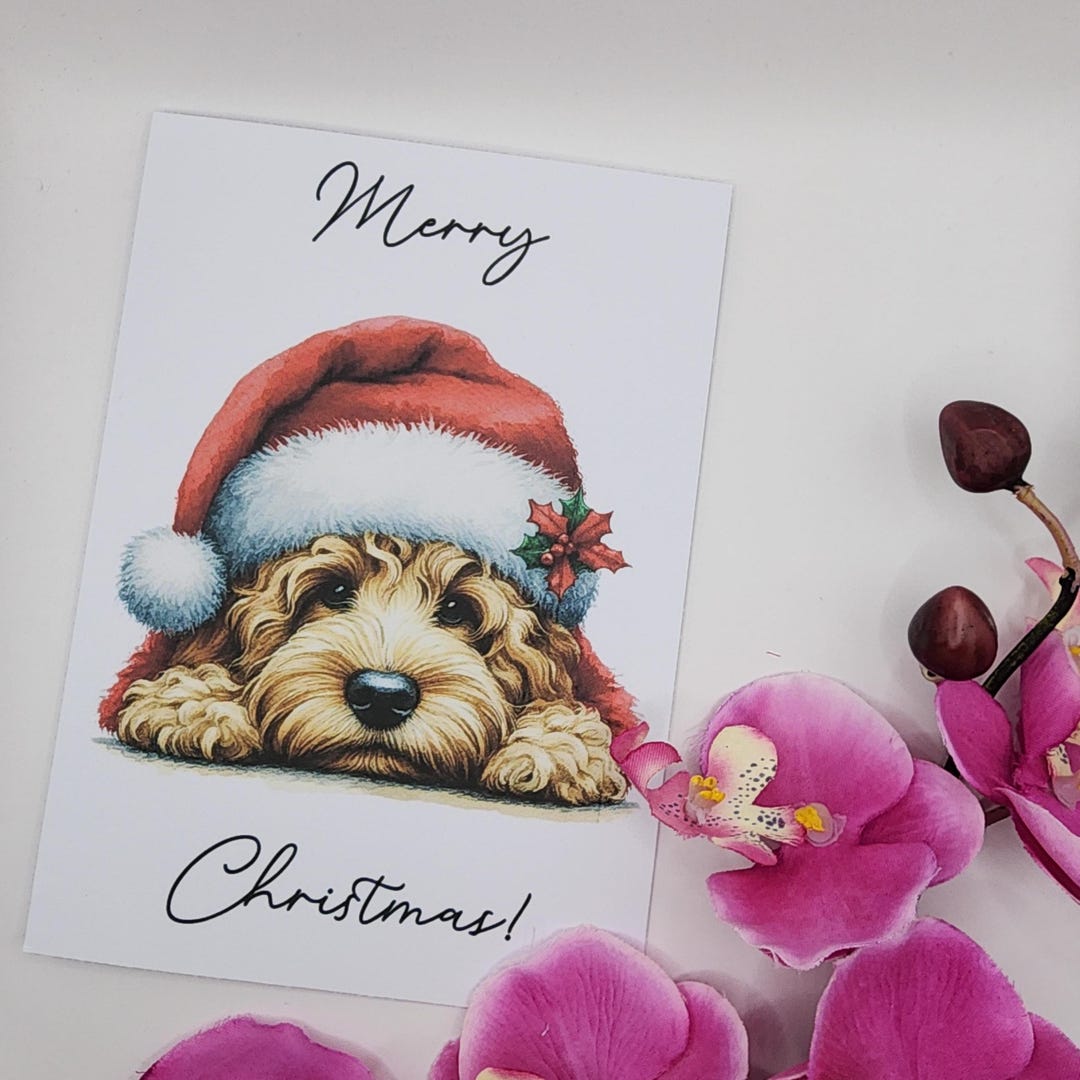 Cockapoo Christmas Card. Dog Lovers Christmas Card. Personalised Dog ...
