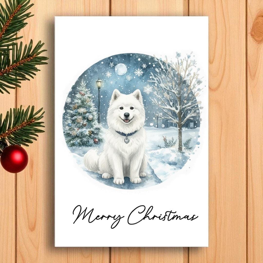 Samoyed Dog Christmas Card. Personalised Dogs Card. From the Dog to ...