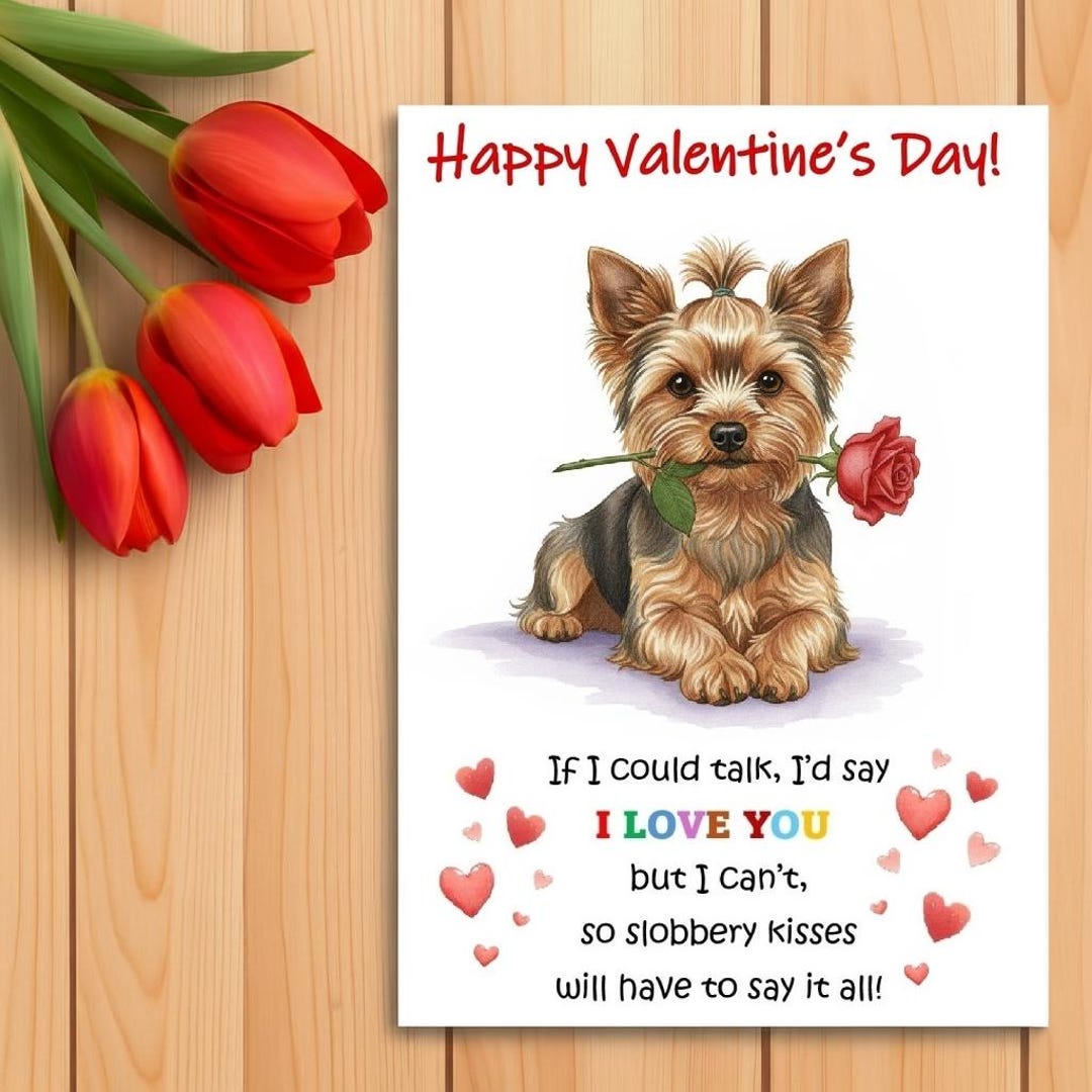 Yorkshire Terrier – Yorkie – York Terrier Valentine’s Day Card From the ...