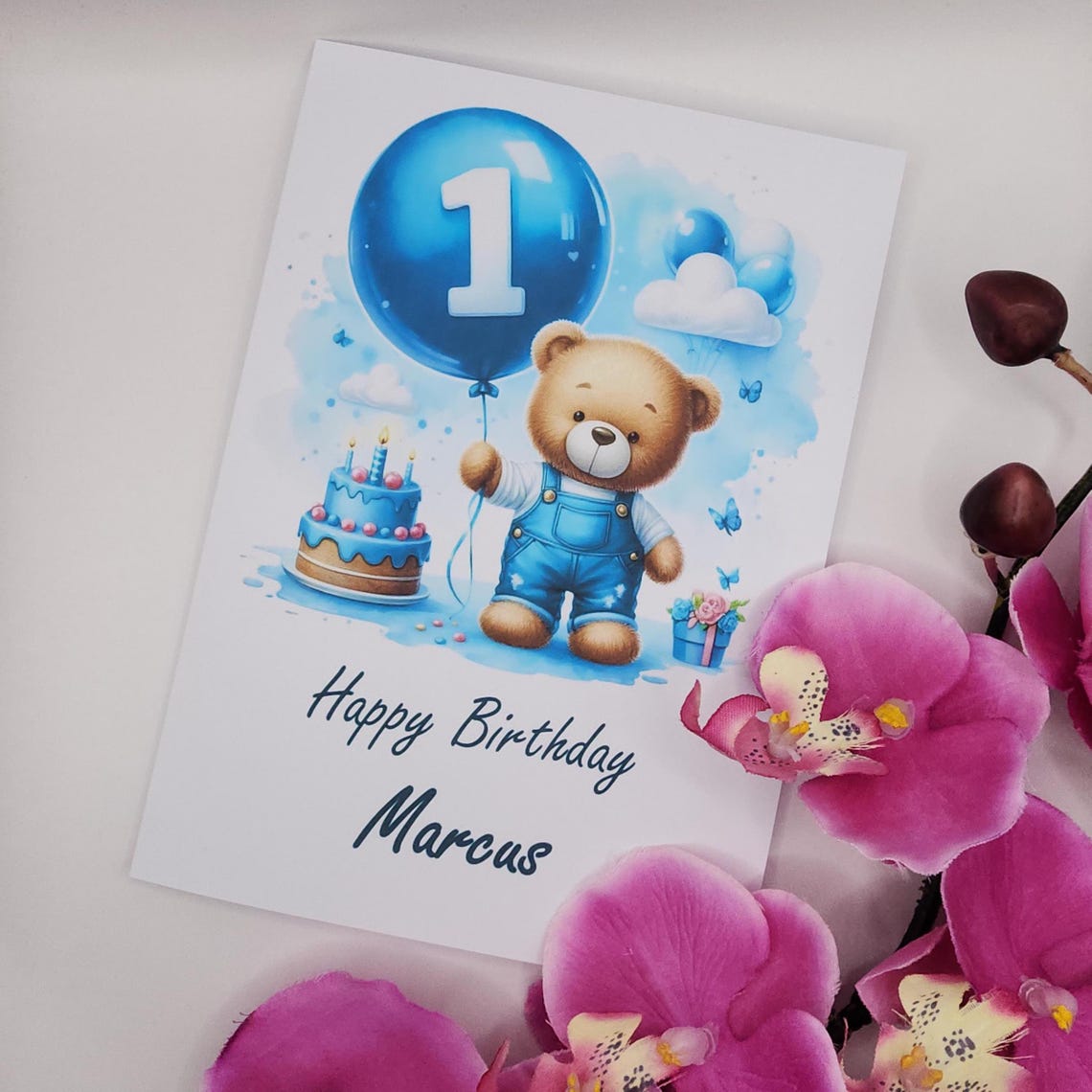 Personalised 1st Birthday Card for Boy. First Birthday Card for Son ...