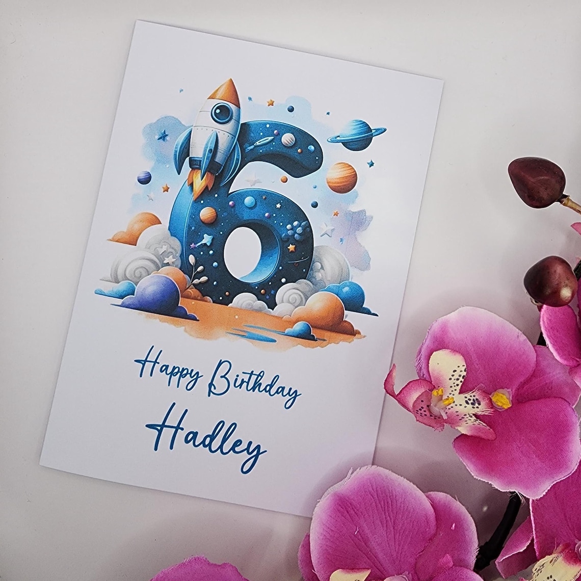 Personalised 6th Birthday Card for Boy. Sixth Birthday Card for Son ...