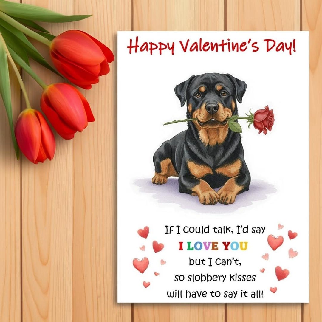 Rottweiler Valentine’s Day Card From the Dog – Multiple Breeds ...