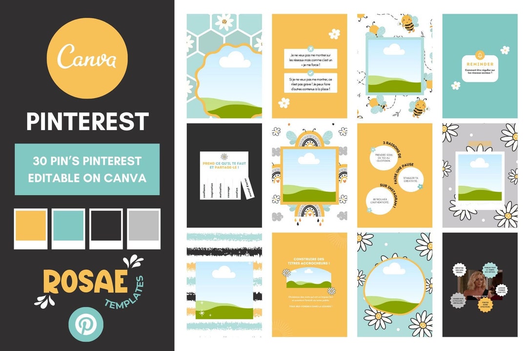 Pinterest Post Design Kit for Your Pin Editable on Canva by Rosae ...