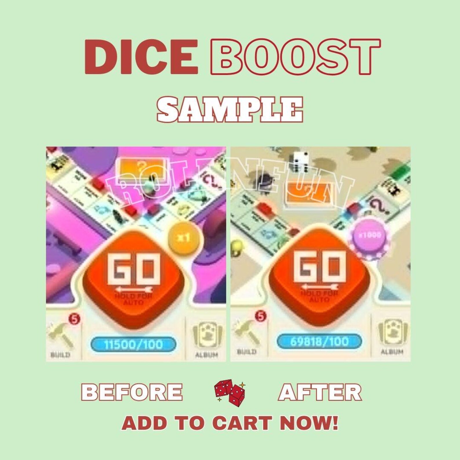 Mono Go Dice Boosting Dice Maker for Need Dice Increase Gain an Extra ...