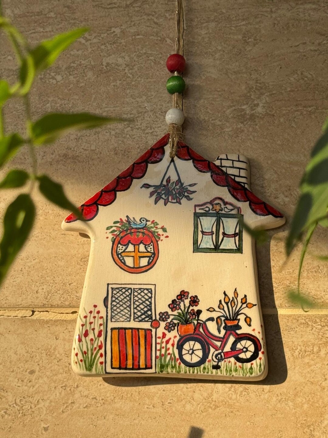 Handmade Ceramic Wall Hanging With Charming House Design – Ornamentile ...