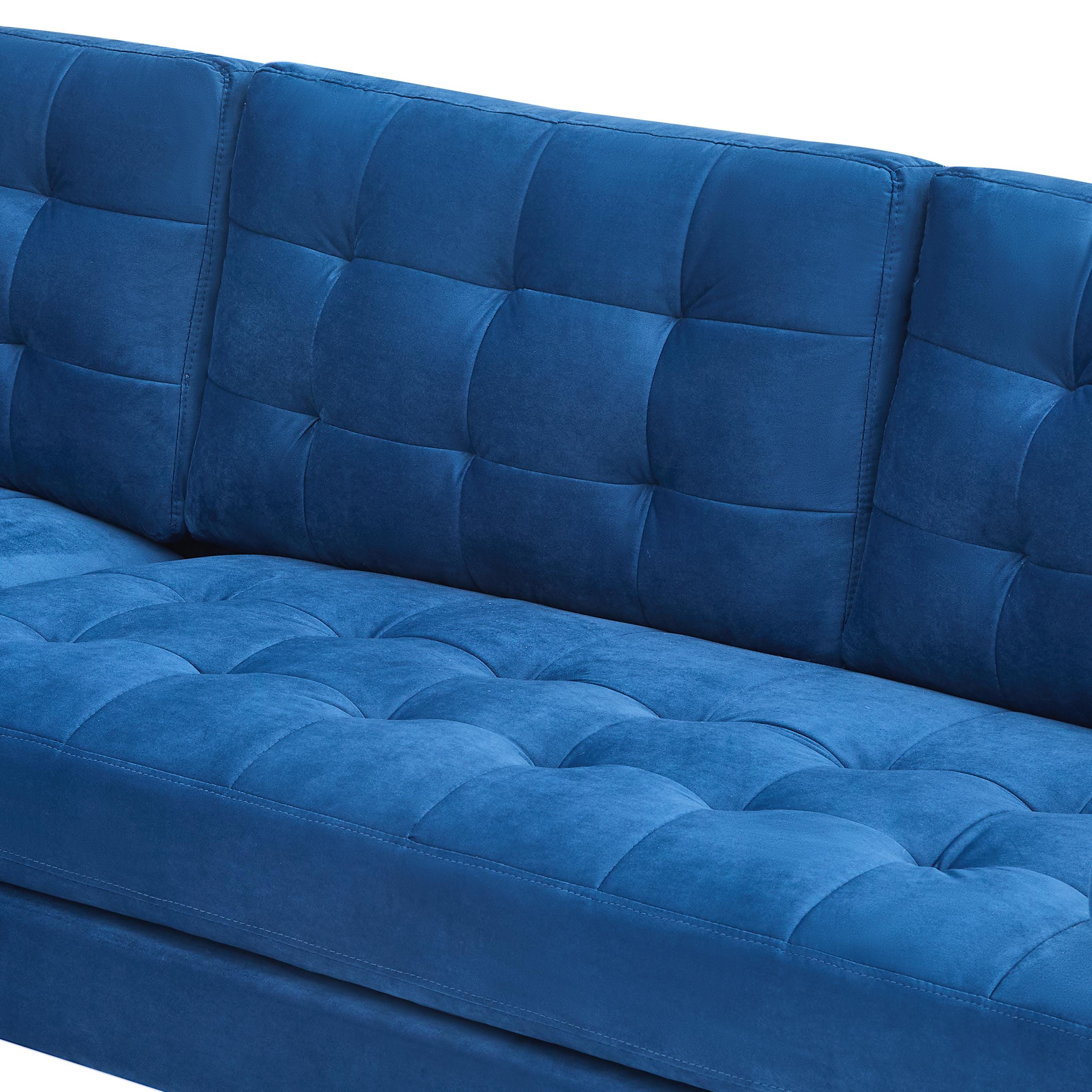 Blue Velvet Corner Sofa-left or Right Hand Facing - Etsy UK