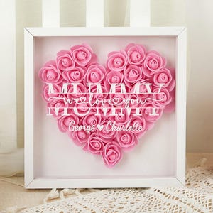 Personalized Flower Shadow Box for Mom,custom Heart Shaped Flower ...