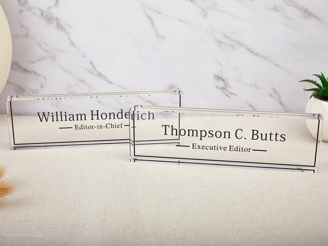 Desk Plaque - Personalized Acrylic Name Plate With Custom Titles ...
