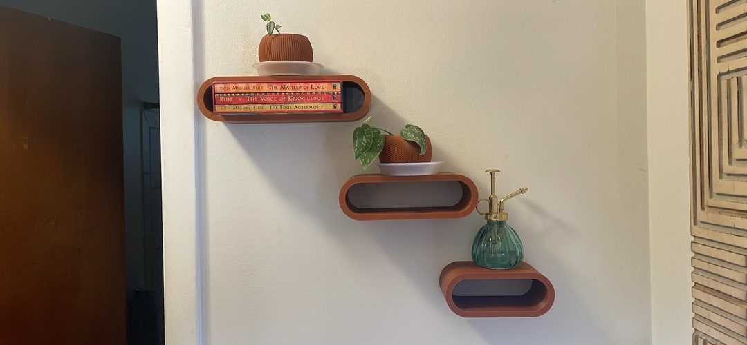 Mid Century Modern (MCM) Floating Oval Shelves - Etsy