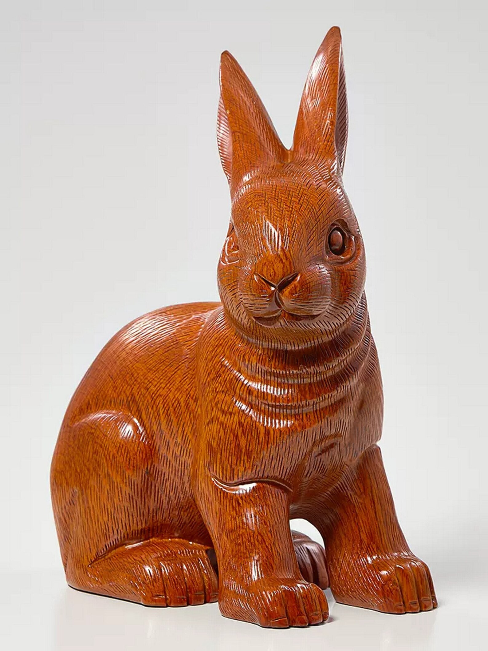 Handcrafted Solid Wood Rabbit Sculpture Rustic Home Decor - Etsy