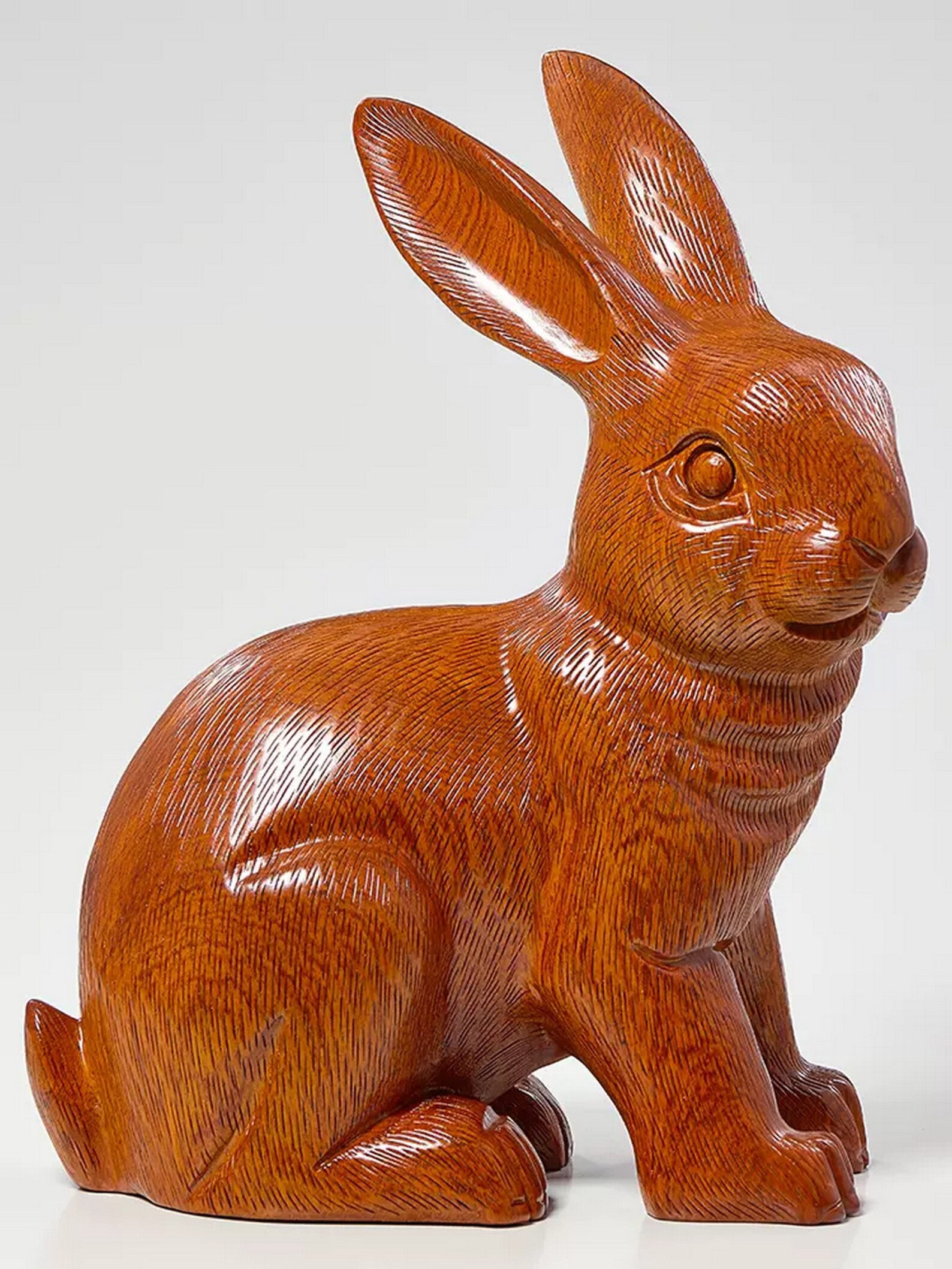 Handcrafted Solid Wood Rabbit Sculpture Rustic Home Decor - Etsy