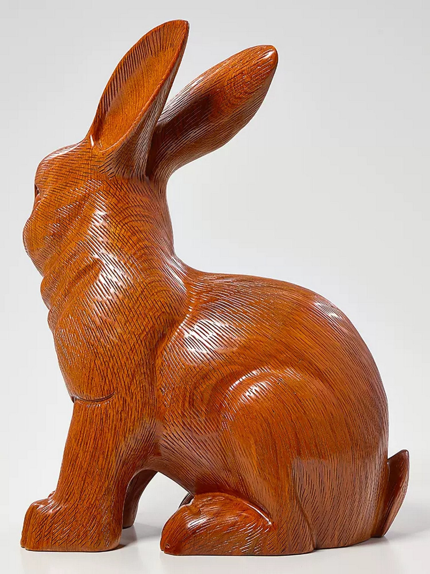 Handcrafted Solid Wood Rabbit Sculpture Rustic Home Decor - Etsy