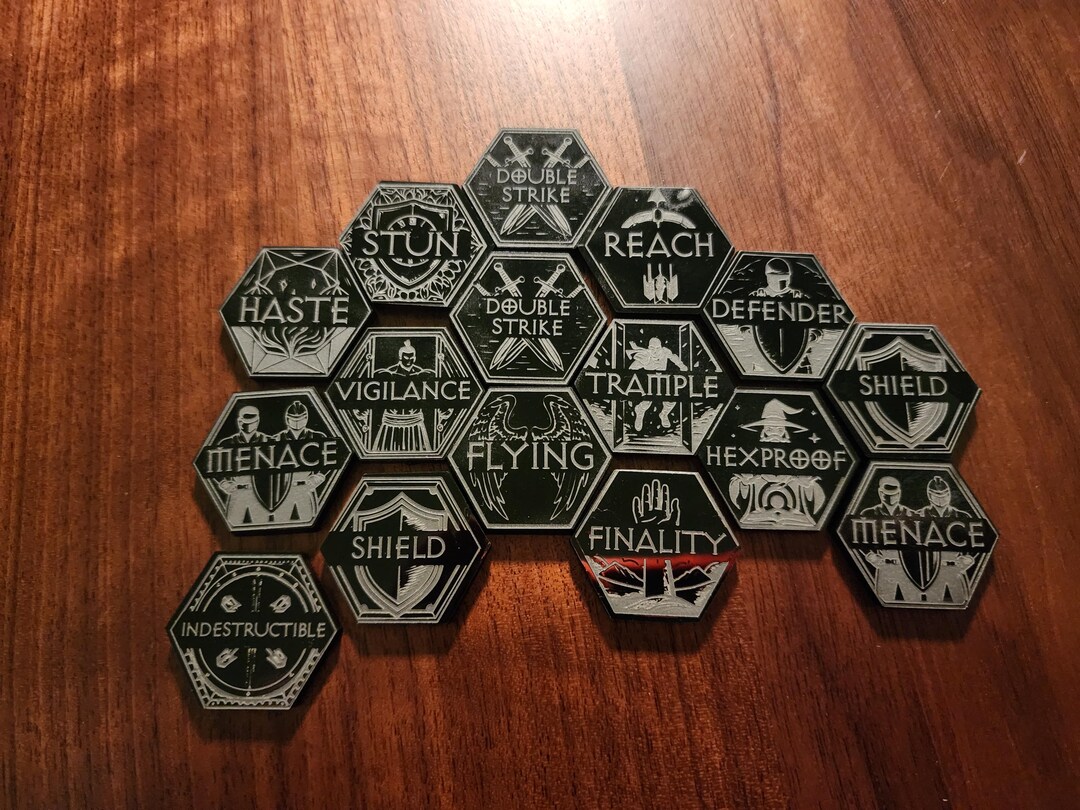 Magic MTG Ability Tokens Double Sided Black - Etsy