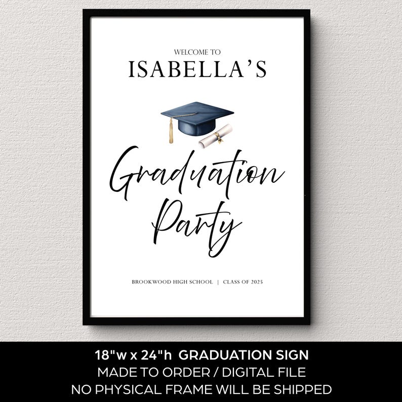 Graduation Welcome Sign 2025, Printable Custom Grad Sign, Party Decor ...