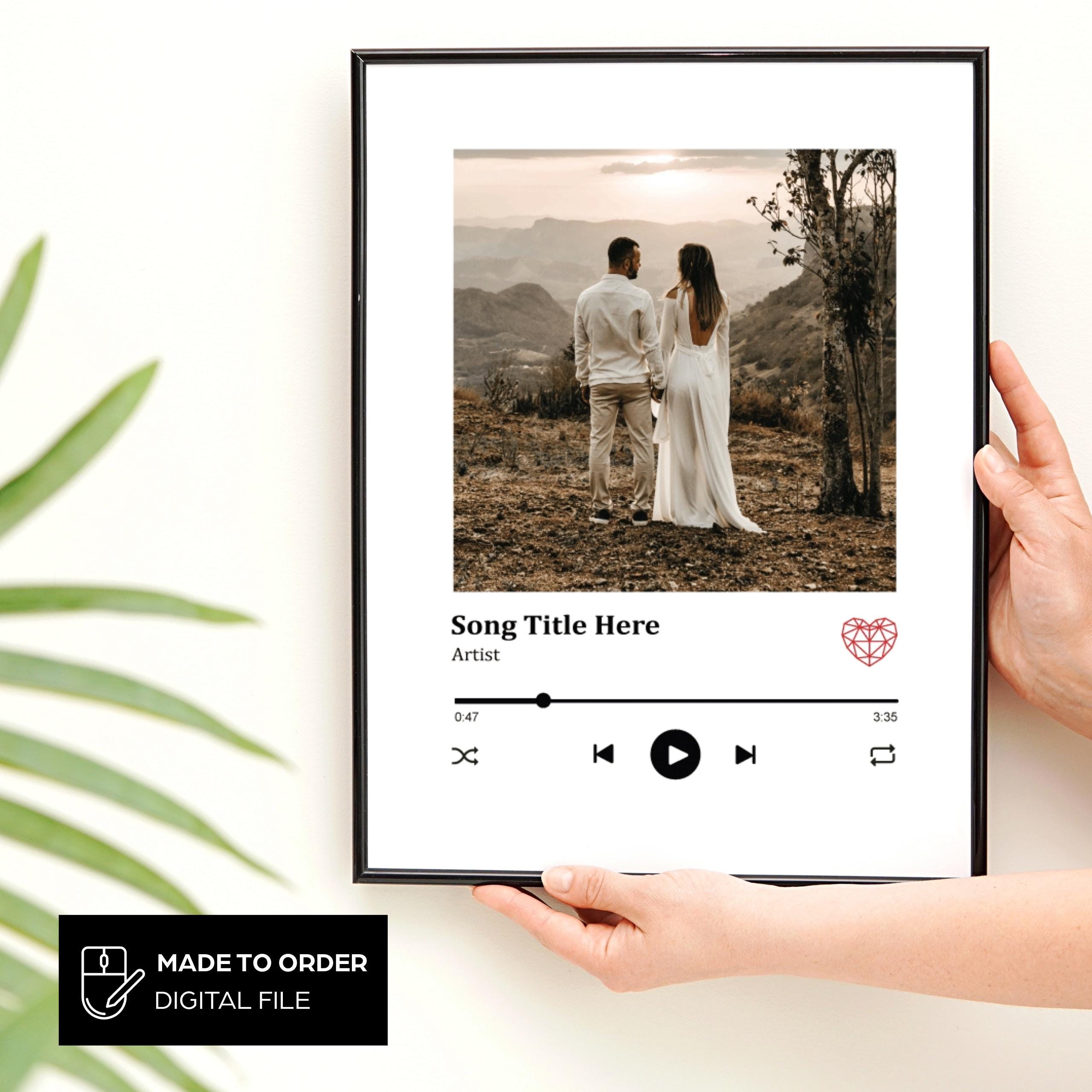 Personalized Song Photo Frame - Spotify Song Picture - Music Wall Art ...