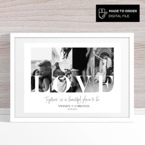 Personalized Wedding Photo Collage - Printable Anniversary Gift - Bride ...