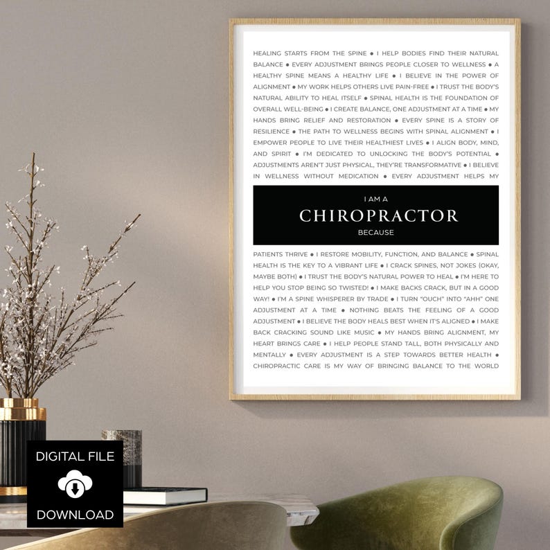 Printable Chiropractic Poster - Chiropractic Wall Art - Chiropractor ...