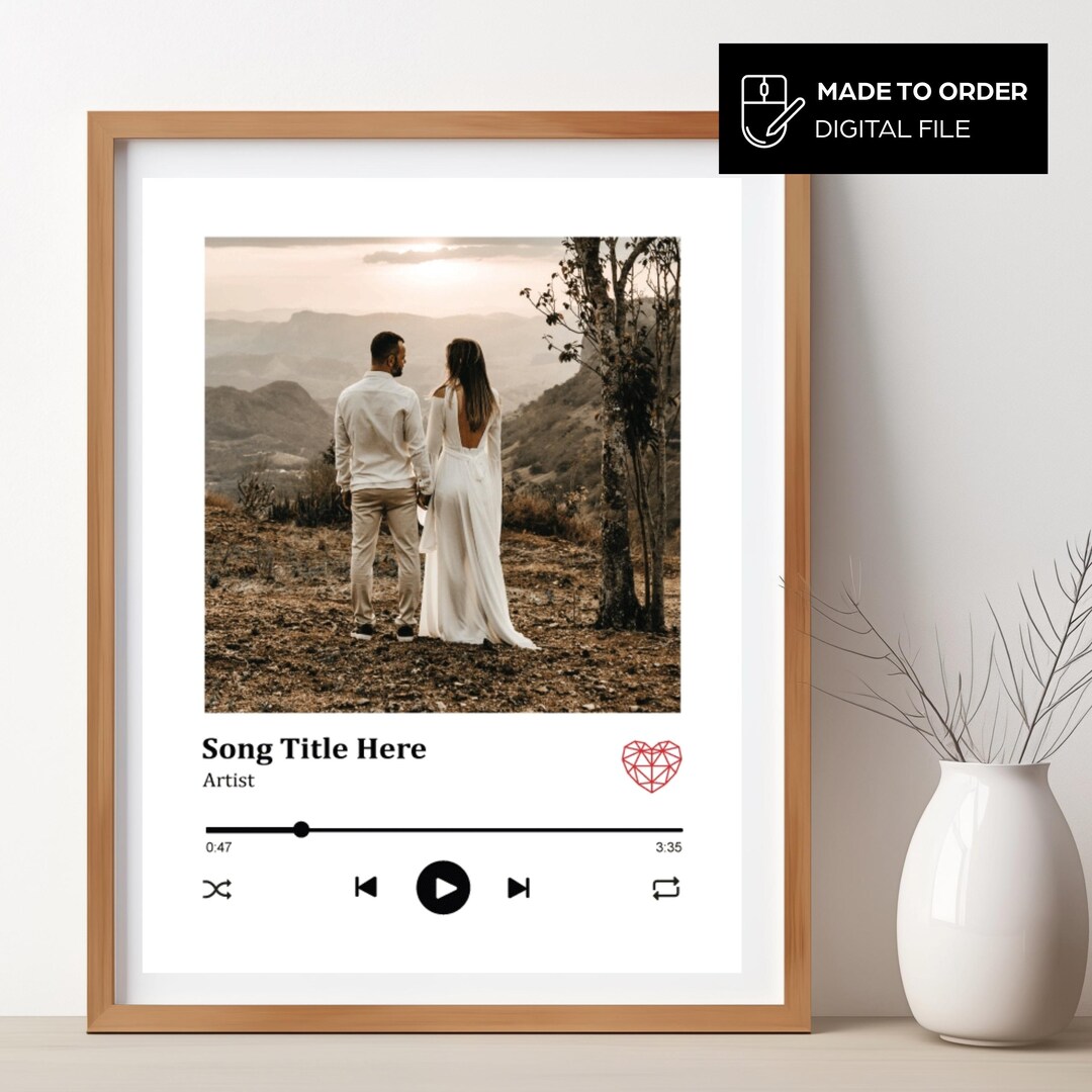 Personalized Song Photo Frame - Spotify Song Picture - Music Wall Art ...