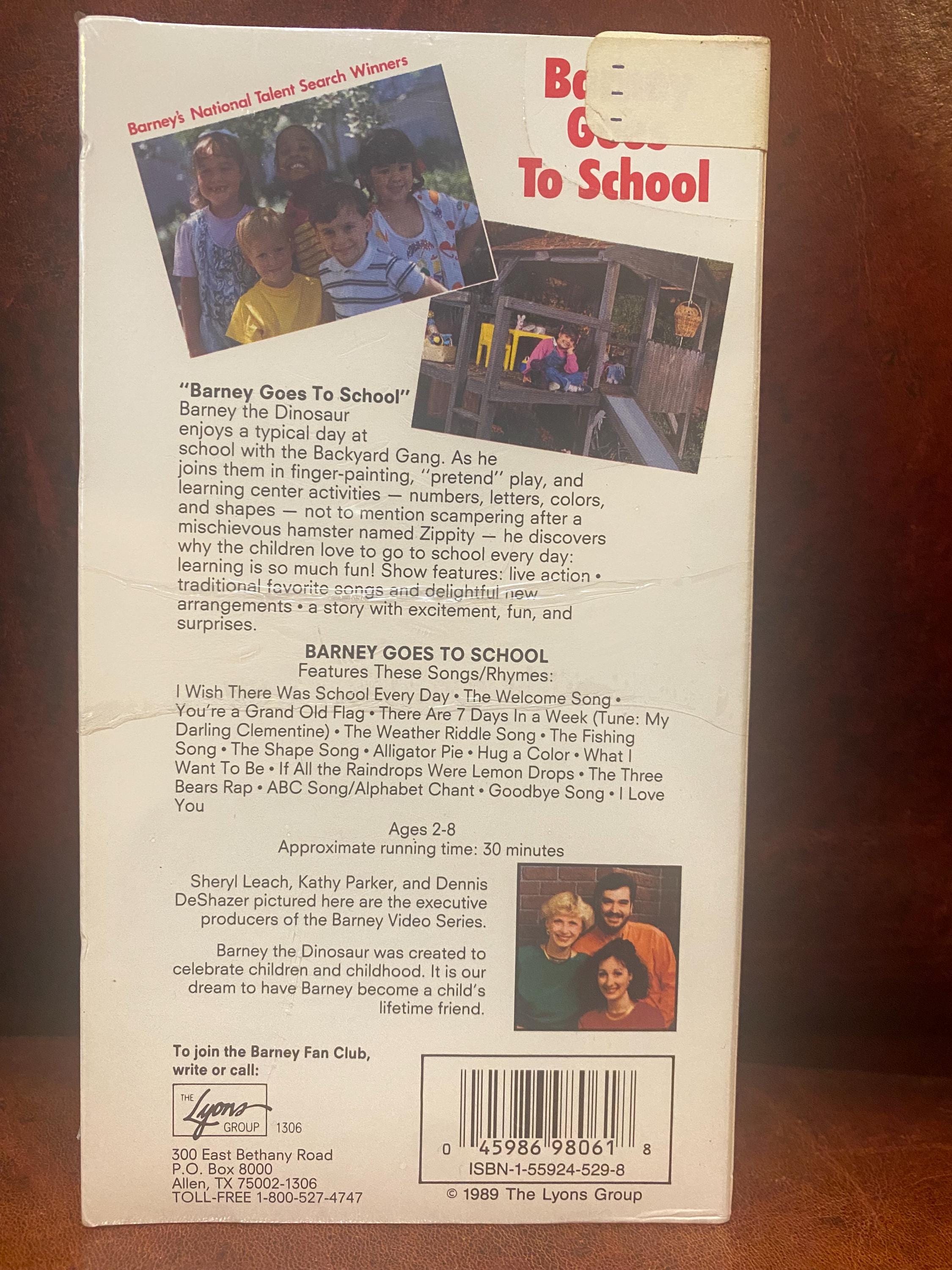 Barney Goes to School VHS - Etsy