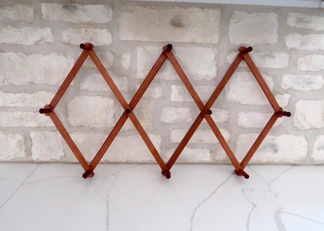 Vintage Expandable Peg Rack Wood Accordion Rack - Etsy