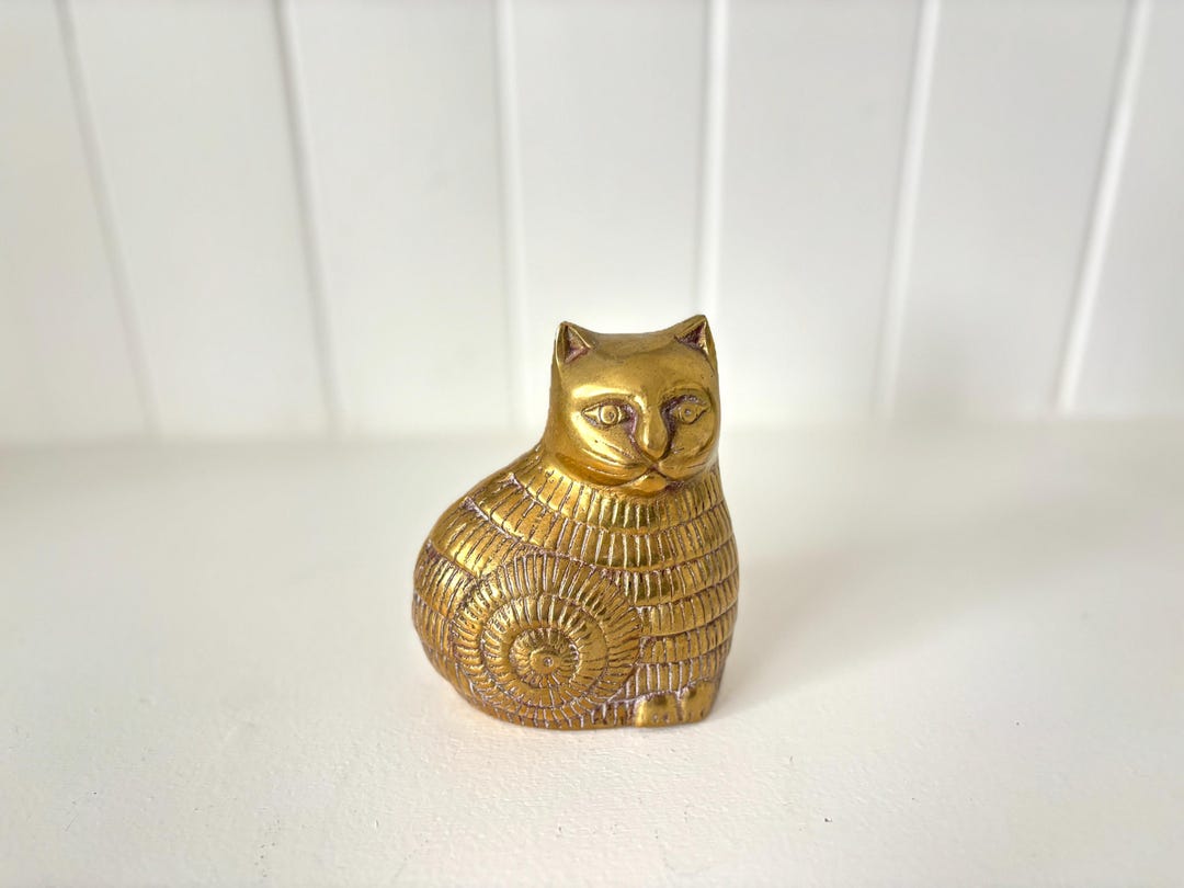Mid Century Brass Cat | Whimsical Cat Figurine - Etsy
