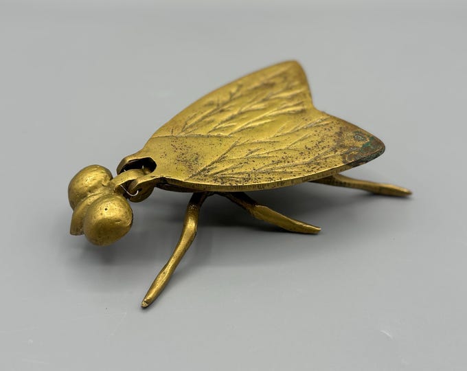 Vintage Brass Folding Fly Ashtray | 1970s Mid Century Hinged Lid ...