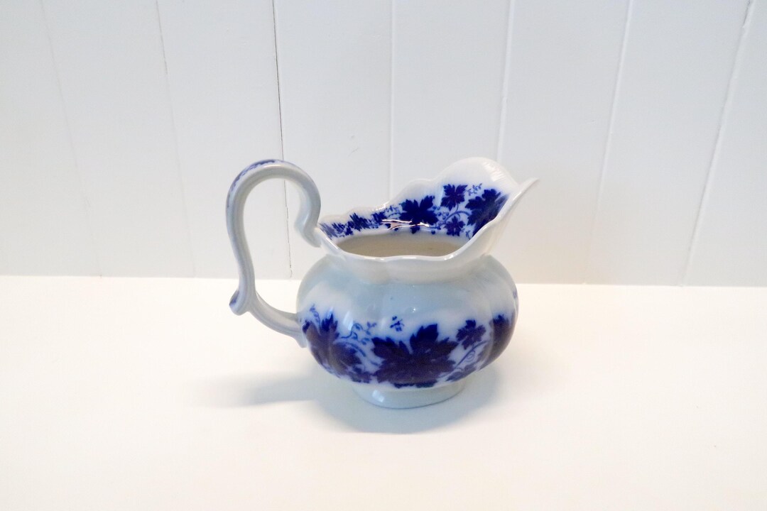 Vintage Gefle Vinranka Percy Flow Blue Pitcher Ceramic Flow Blue Milk ...