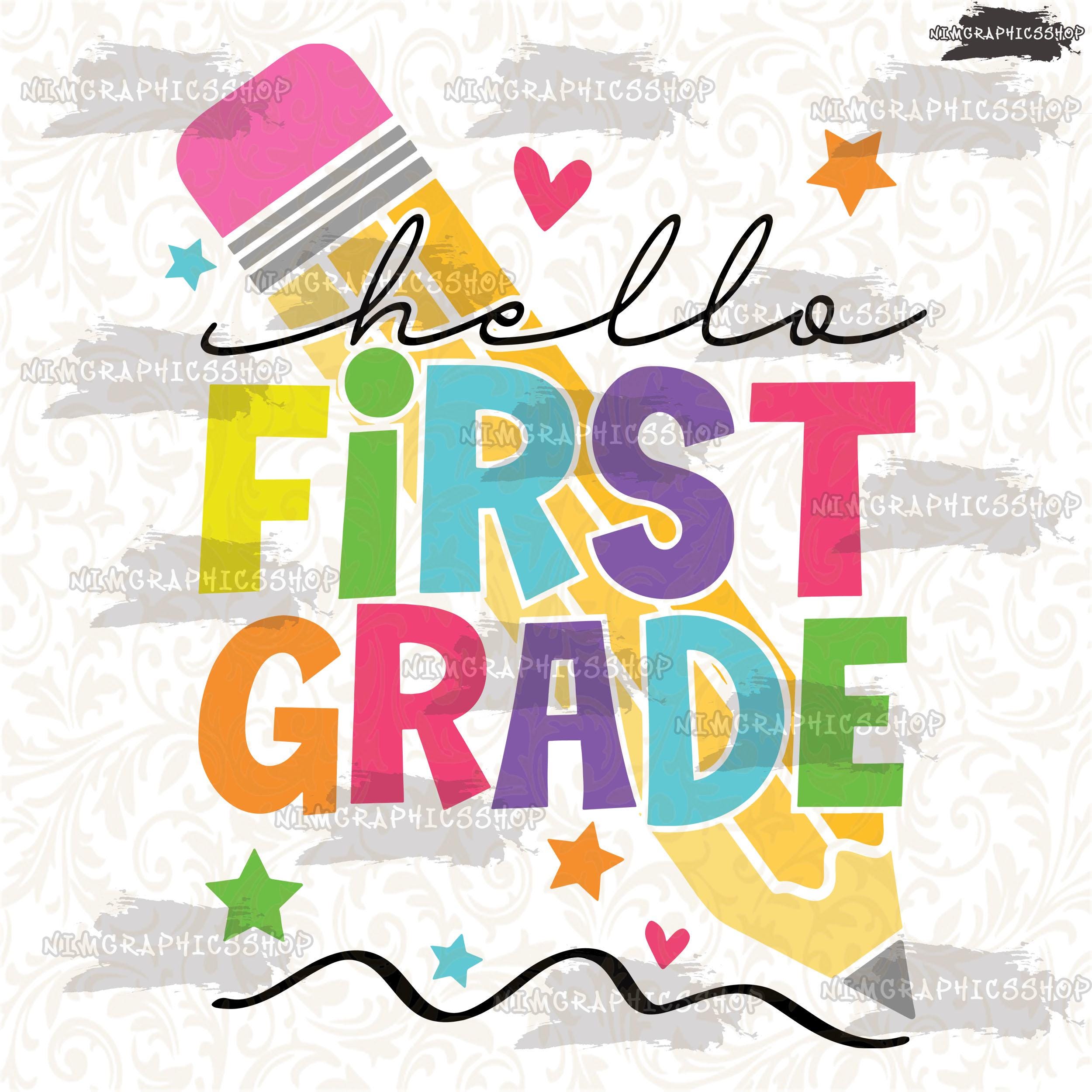 Hello First Grade SVG, 1st Grade SVG, Back to School Svg, 1st Grade PNG ...