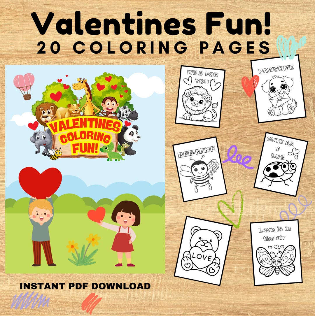 Valentine's Day Printable Coloring Pages, Valentine's Day Coloring ...