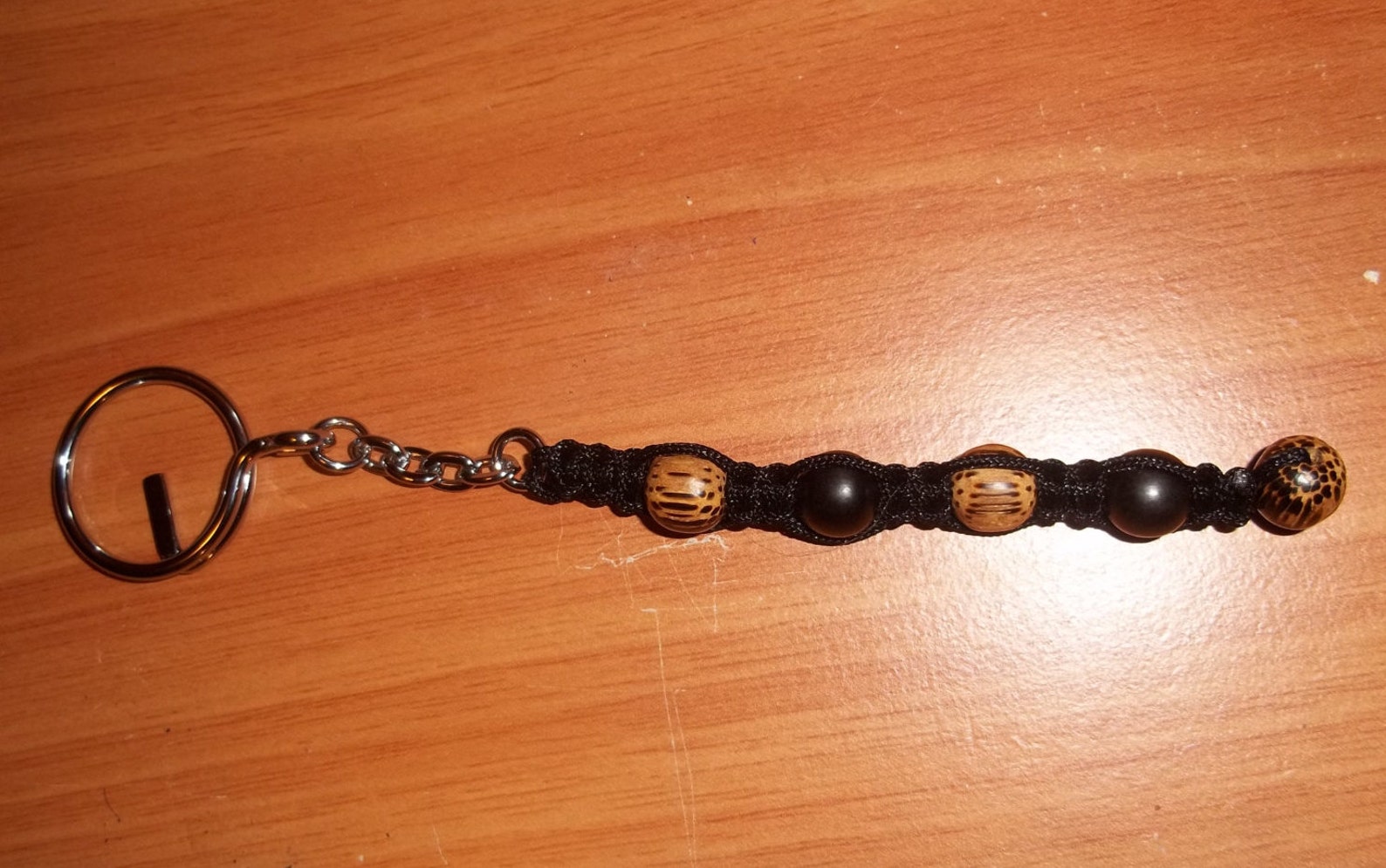 Men's Wooden Beaded Macrame Keychain Strong Keychain Ready to Ship - Etsy