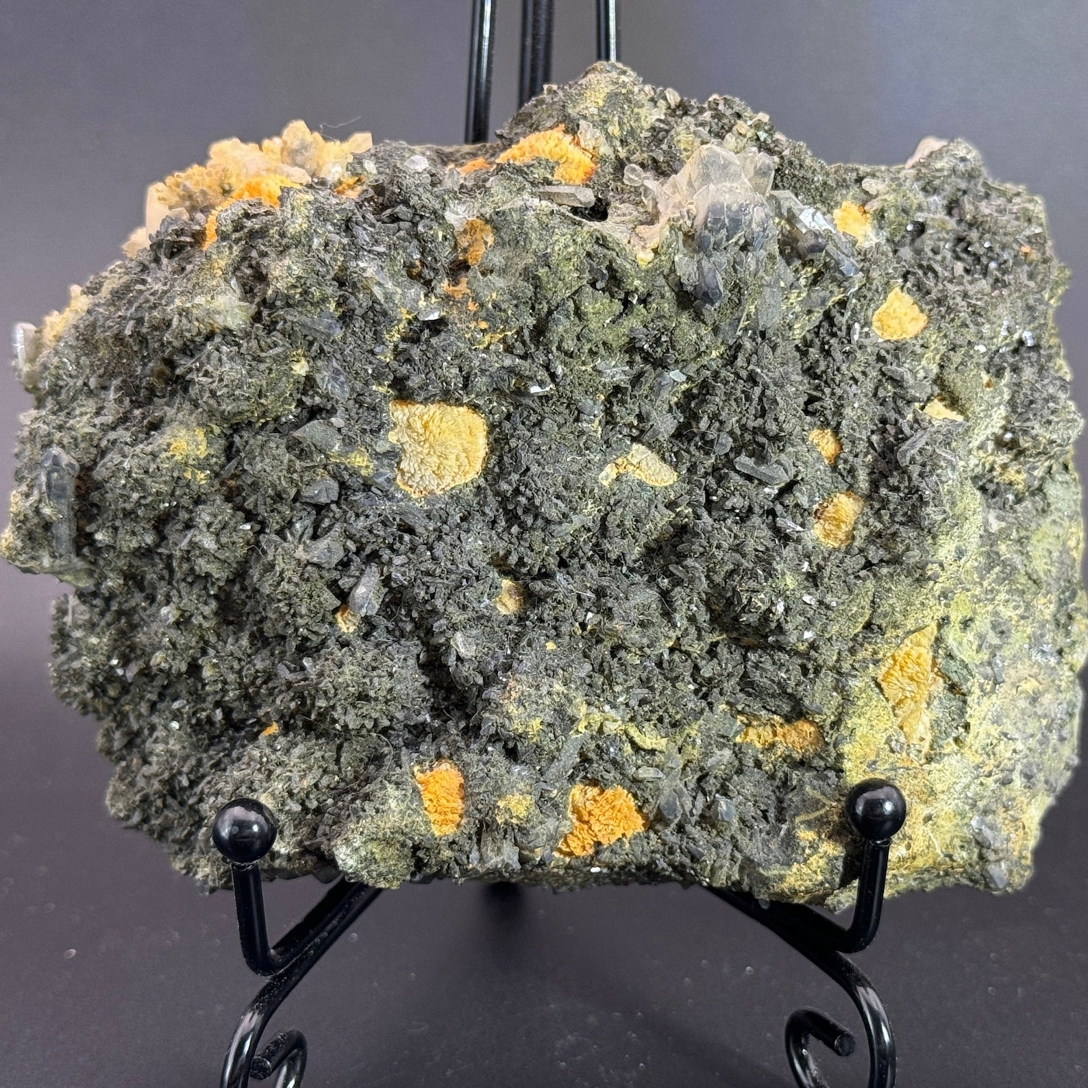 Epidote and Forest Quartz Specimen | Sparkly Druzy Crystal Cluster With ...